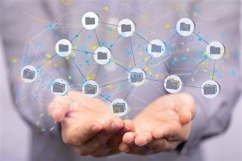 D Model Of The Big Data Cloud Above The Man S Hands Stock Image Image Of Cyberspace Digital