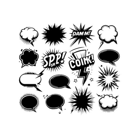 음성 거품 세트 터 일러스트레이션 프리미엄 벡터