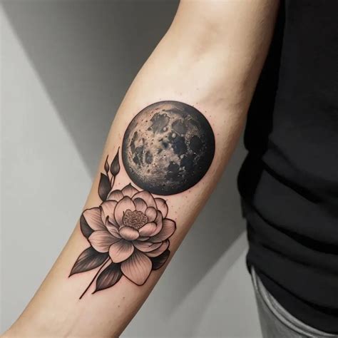 Moon And Lotus Tattoos Meaning Symbolism 105 Designs Hbtat2