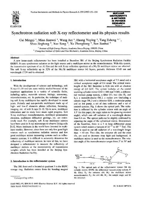 Pdf Synchrotron Radiation Soft X Ray Reflectometer And Its Physics Results Dokumen Tips