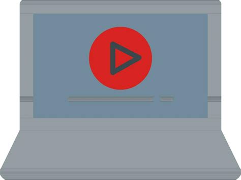 Gray And Red Color Play Button In Laptop Icon 24328300 Vector Art At Vecteezy