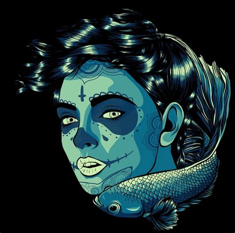 Premium Vector Beautiful Girl With Betta Fish Vector