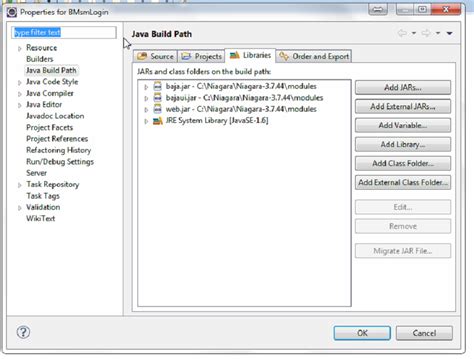 Niagara Ax Blogger How To Set Eclipse Build Path For Niagara Ax