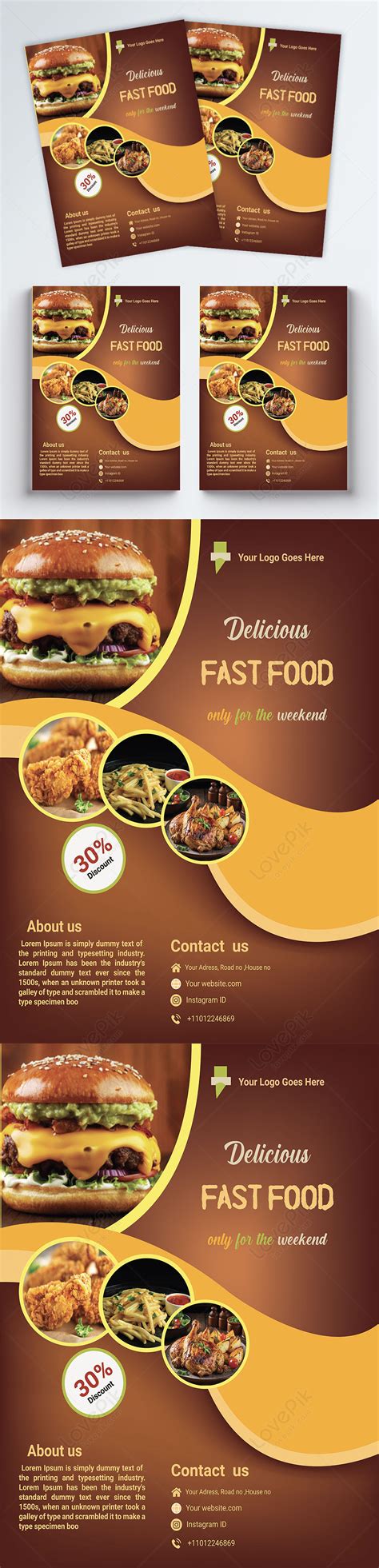 패스트 푸드 템플릿 디자인 이미지 사진 450170310 무료 다운로드