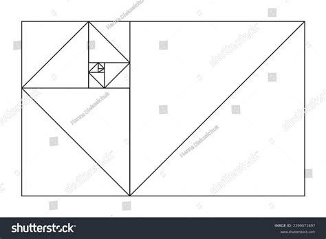 Golden Ratio Template Fibonacci Array Numbers Stock Vector Royalty Free 2299071697 Shutterstock