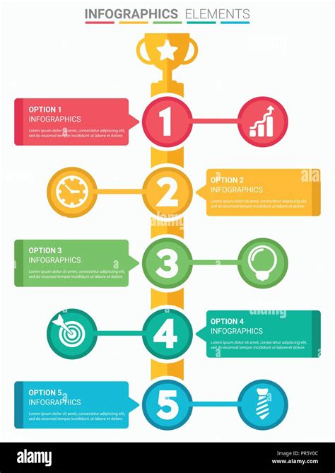 Infographics Element Abstract Design The Number Top Five List Template