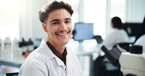 Portrait Man And Scientist With Microscope In Lab For Medical Research