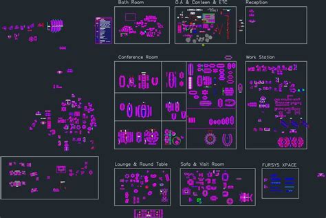 오피스가구모음 F Of All002 Library Magnicad Cad Block Free Download