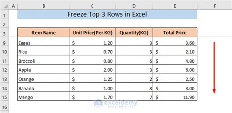 How To Freeze Top 3 Rows In Excel 3 Methods Exceldemy