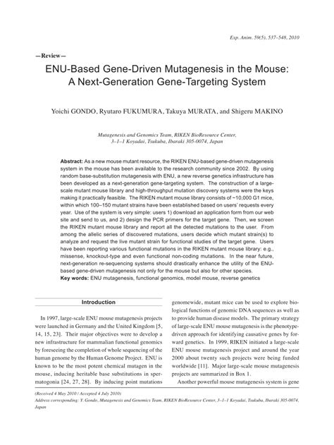 Pdf Enu Based Gene Driven Mutagenesis In The Mouse A Next Generation