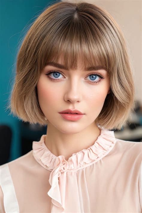 30 Cute Bob Hairstyles With Fringe Soft Ash Blonde Bob With Straight