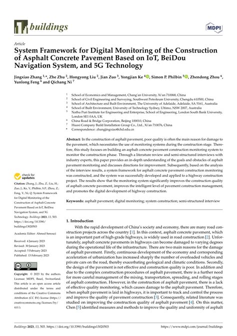 Pdf System Framework For Digital Monitoring Of The Construction Of Asphalt Concrete Pavement
