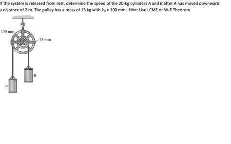 solved if the system is released from rest determine the
