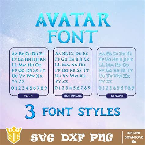 Three Font Styles For Different Types Of Font And Numbers On A Blue Sky Background With Stars