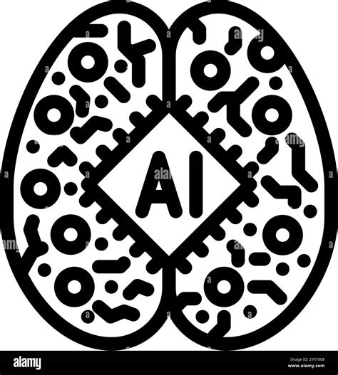 Machine Learning Symbol Line Icon Vector Illustration Stock Vector Image And Art Alamy