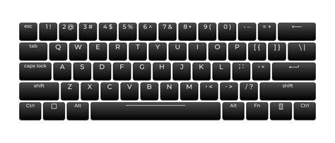 Computer Keyboard Button Layout Template With Letters For Graphic Use