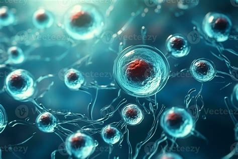 Human Cell Or Embryonic Stem Cell Microscope Background Medical Science Background