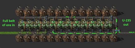 Full Belt Of Ore To Enriched Uranium Simple And Compact R Factorio