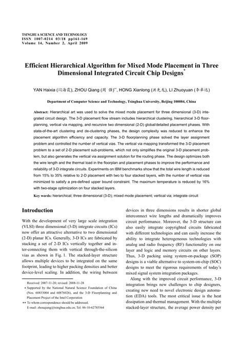 pdf efficient hierarchical algorithm for mixed mode placement in