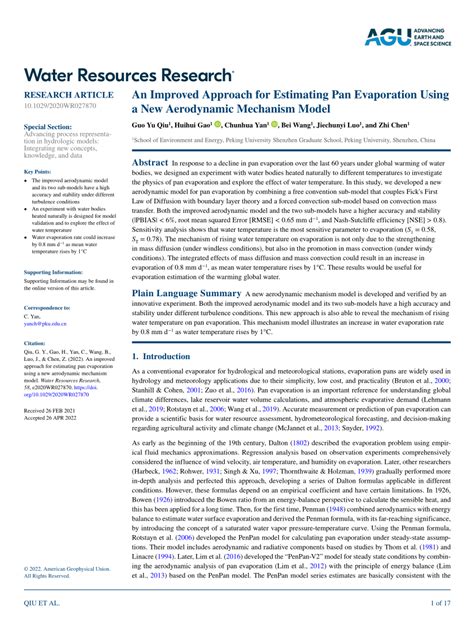 An Improved Approach For Estimating Pan Evaporation Using A New