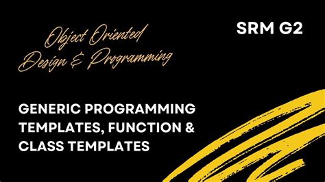 Templates Function And Class Template Oodp C Youtube
