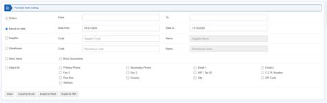 Purchase Order Listing Smacc Accounting Software Documentation