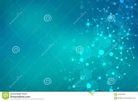 Molecular Structure Background And Communication Abstract Background With Molecule Dna Stock