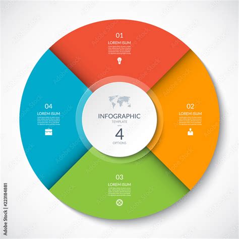 Vector Infographic Circle Cycle Diagram With 4 Options Can Be Used