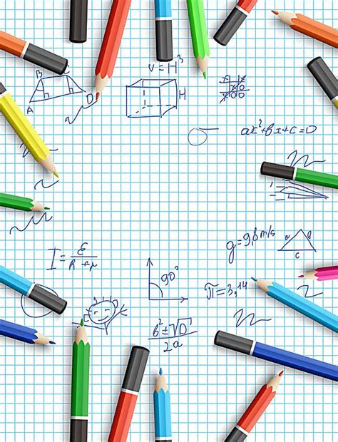 Free Creative Pencil Mathematics Background Images Vector Creative Pencil School Season