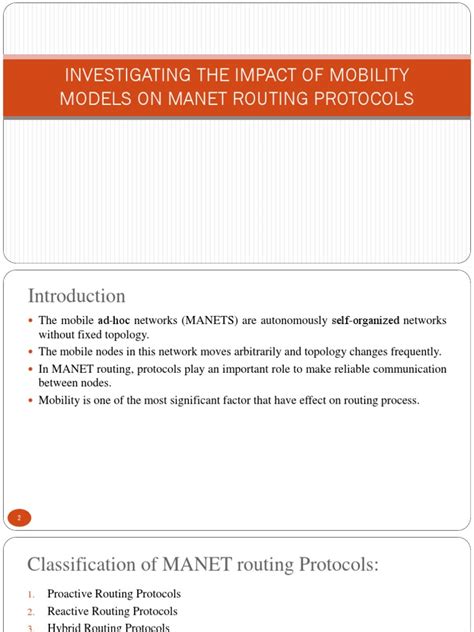 Investigating The Impact Of Mobility Models On Manet Routing Protocols Pdf Routing
