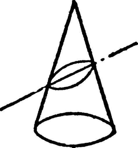 Conic Section Showing An Ellipse Vintage Illustration 13781208 Vector