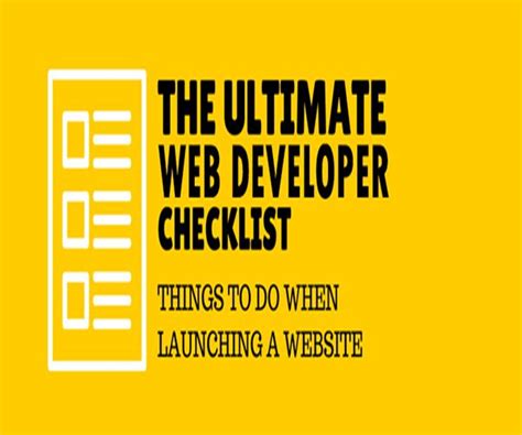 The Ultimate Web Developer Checklist Ecommerce Website Development Development Website