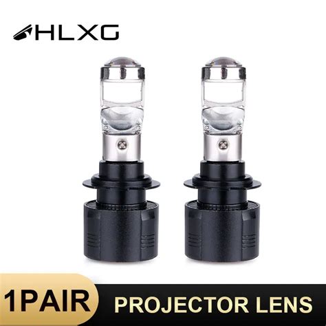 Hlxg 2x Led Lamps H7 Lamp 28w 12v 10000lm 6000k Ip68 Mini Projector Bi ...