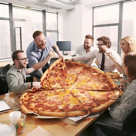 Its A Pizza Party With Coworkers Rmidjourney