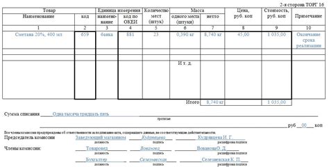 Акт о списании товаров по форме ТОРГ 16 Образец и бланк 2025