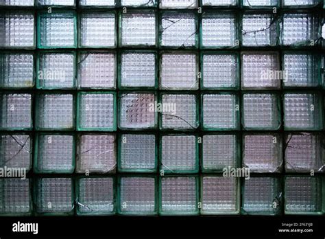 Surface Of Dirty Broken Glass Block Window Stock Photo Alamy