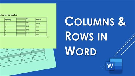 How To Add Columns And Row To Tables In Word Youtube