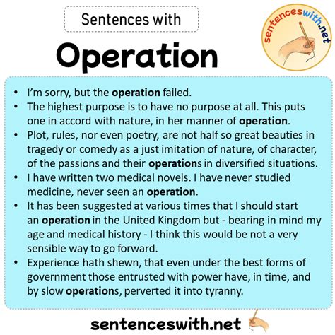 Sentences With Operation Sentences About Operation In English Sentenceswith Net