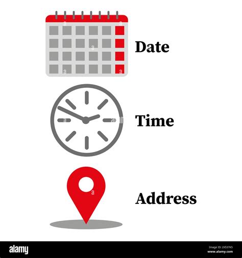 Appointment Icons Set Calendar Clock Location Pin Vector Scheduling Elements Stock Vector
