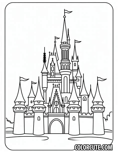 Cinderella Castle Disney Coloring Page Free Pdf Printables Color