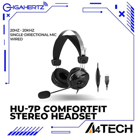 A4tech Hu 7p Comfortfit Stereo Usb Headset Gigahertz