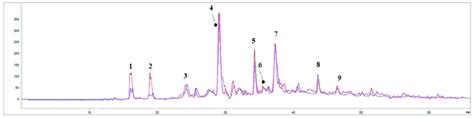 Hplc Uv Chromatogram Recorded At 280 Nm Of F2 Uae Blue Line And