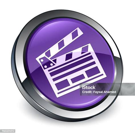 시네마 클립 아이콘 3d 보라색 둥근 버튼 0명에 대한 스톡 벡터 아트 및 기타 이미지 0명 3차원 형태 물막이 판자 Istock