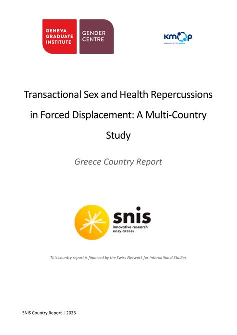 PDF Transactional Sex And Health Repercussions In Forced Displacement A Multi Country Study
