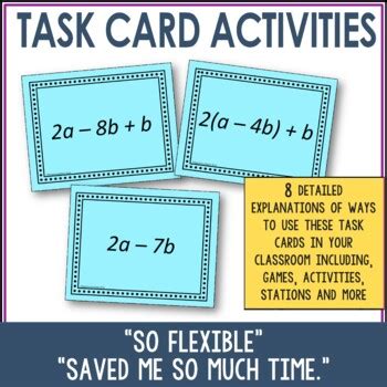 Simplifying Algebraic Expressions Bundle Notes Assessments Worksheets Games