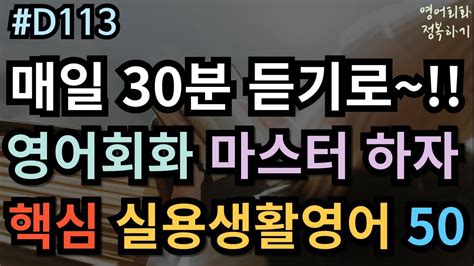 영어회화 정복하기 D113 매일 30분 듣기로 영어회화 마스터 실용생활영어 50 I 영어듣기 I 영어공부 I 영어 반복