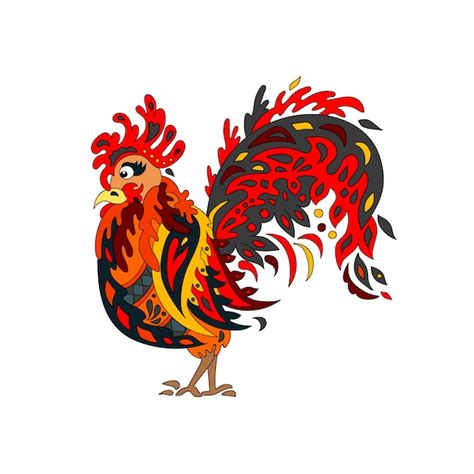 Premium Vector Rooster On The Isolated Background The Cock