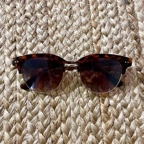 Retro Tortoise Shell Sunglasses Cute Brow Line Depop