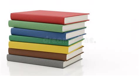 Colorful Stack Of Hardcover Books Isolated On A White Background Stock